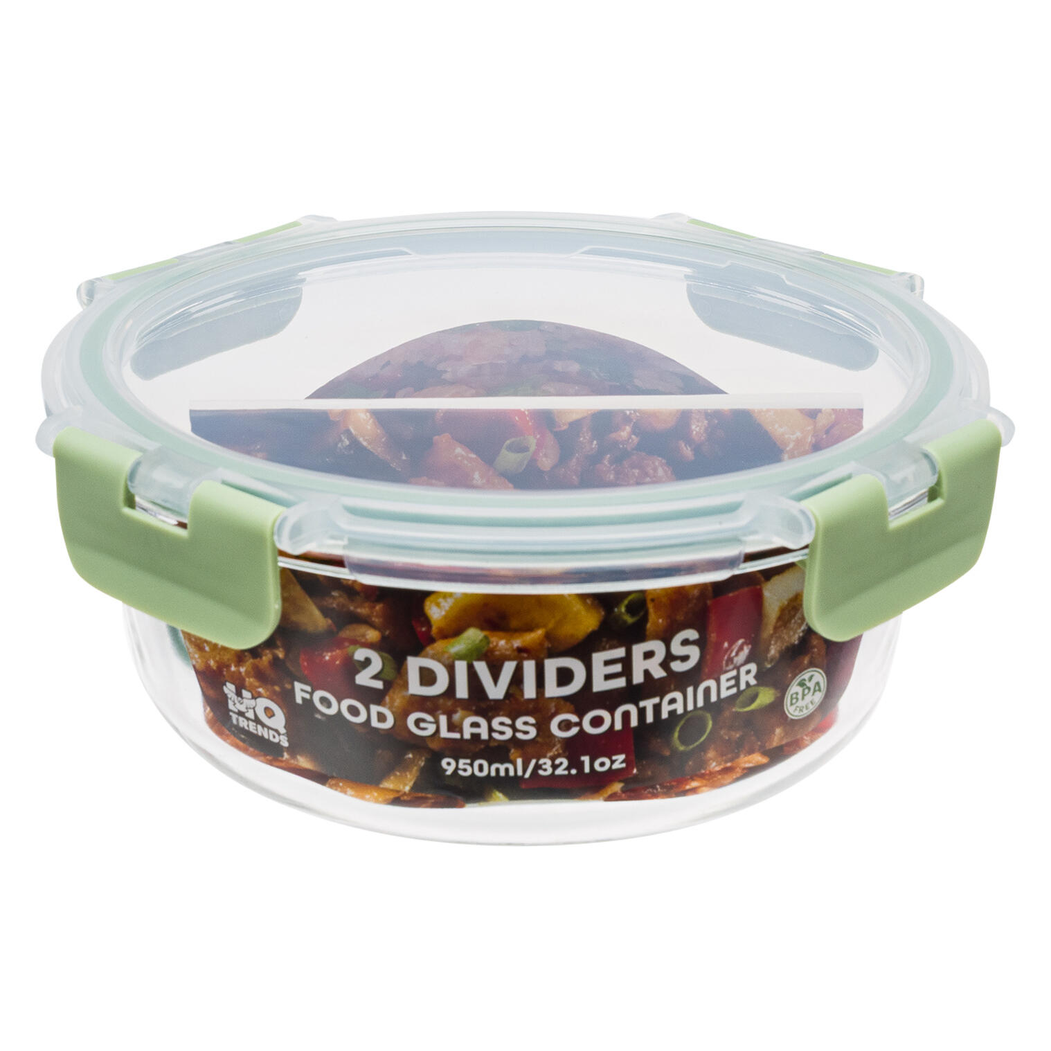 Wholesale MQ Trends 2 Dividers Food Glass Container, 950ml/32.1 oz ...