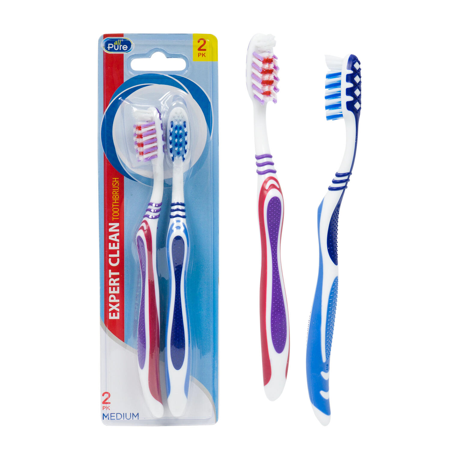 Wholesale 2 Pack Expert Toothbrush- Assorted Colors