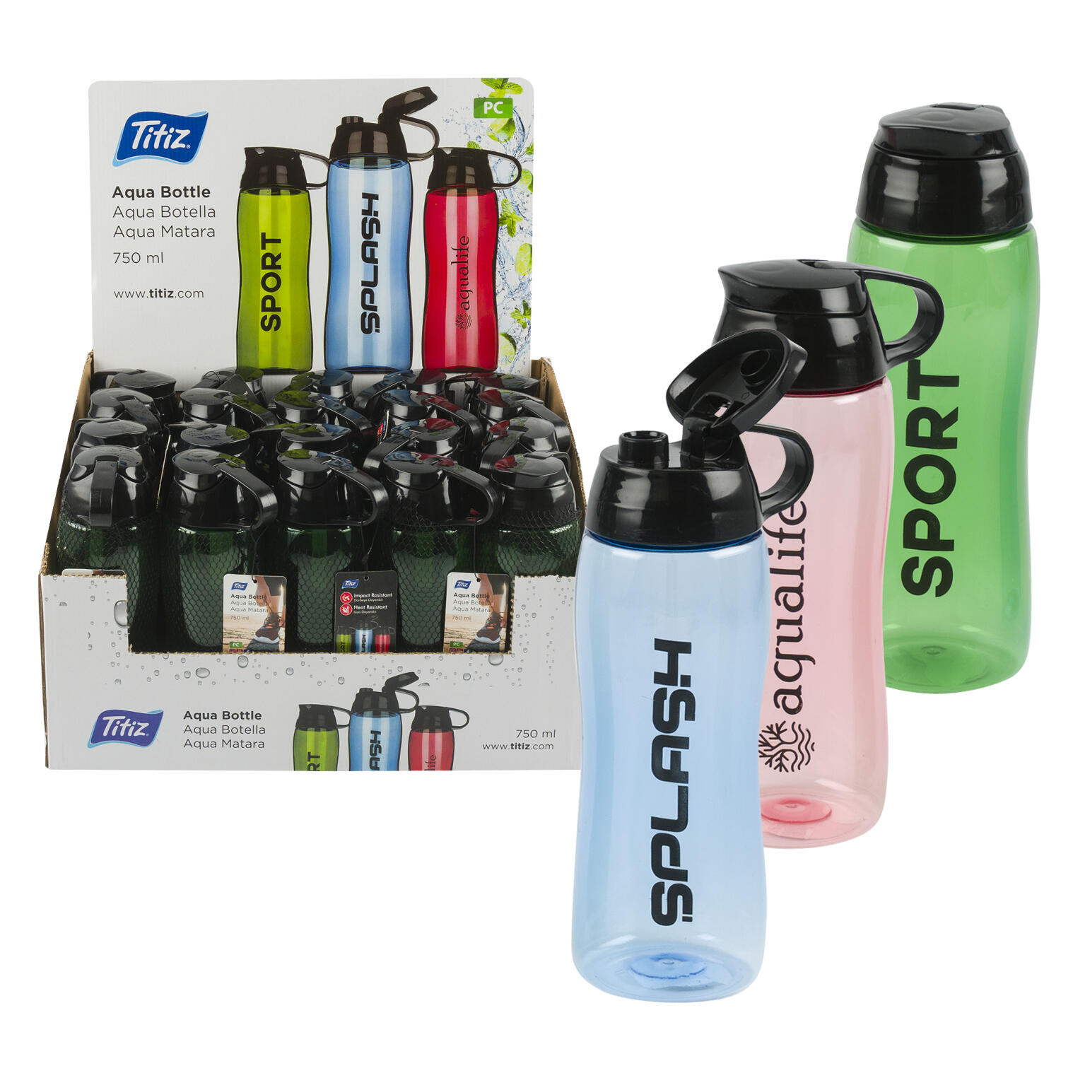Wholesale Titiz Water Bottle- 25.3oz- 2 Assortments