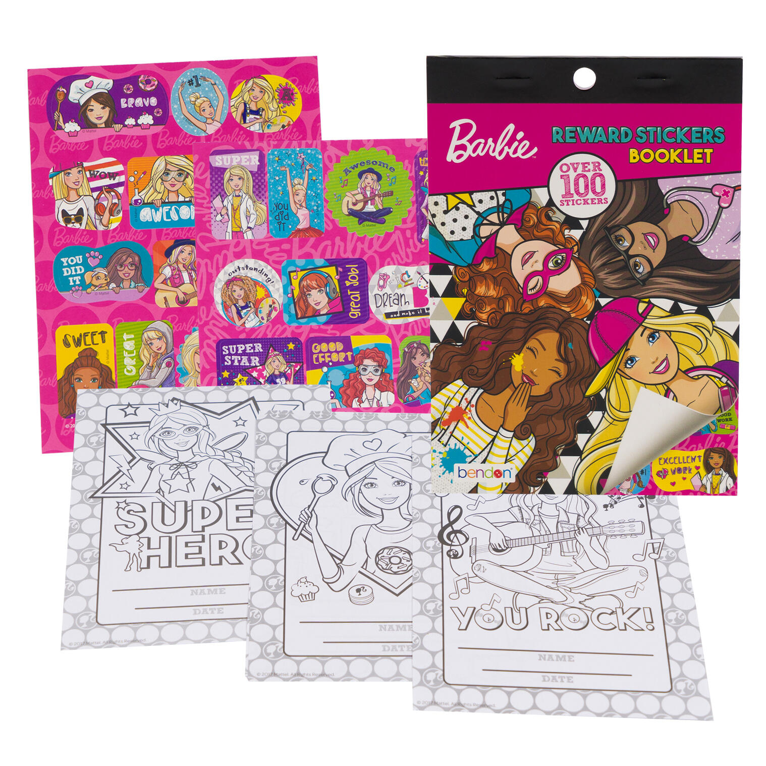 Wholesale Barbie 100pc Reward Stickers Booklet MULTICOLOR