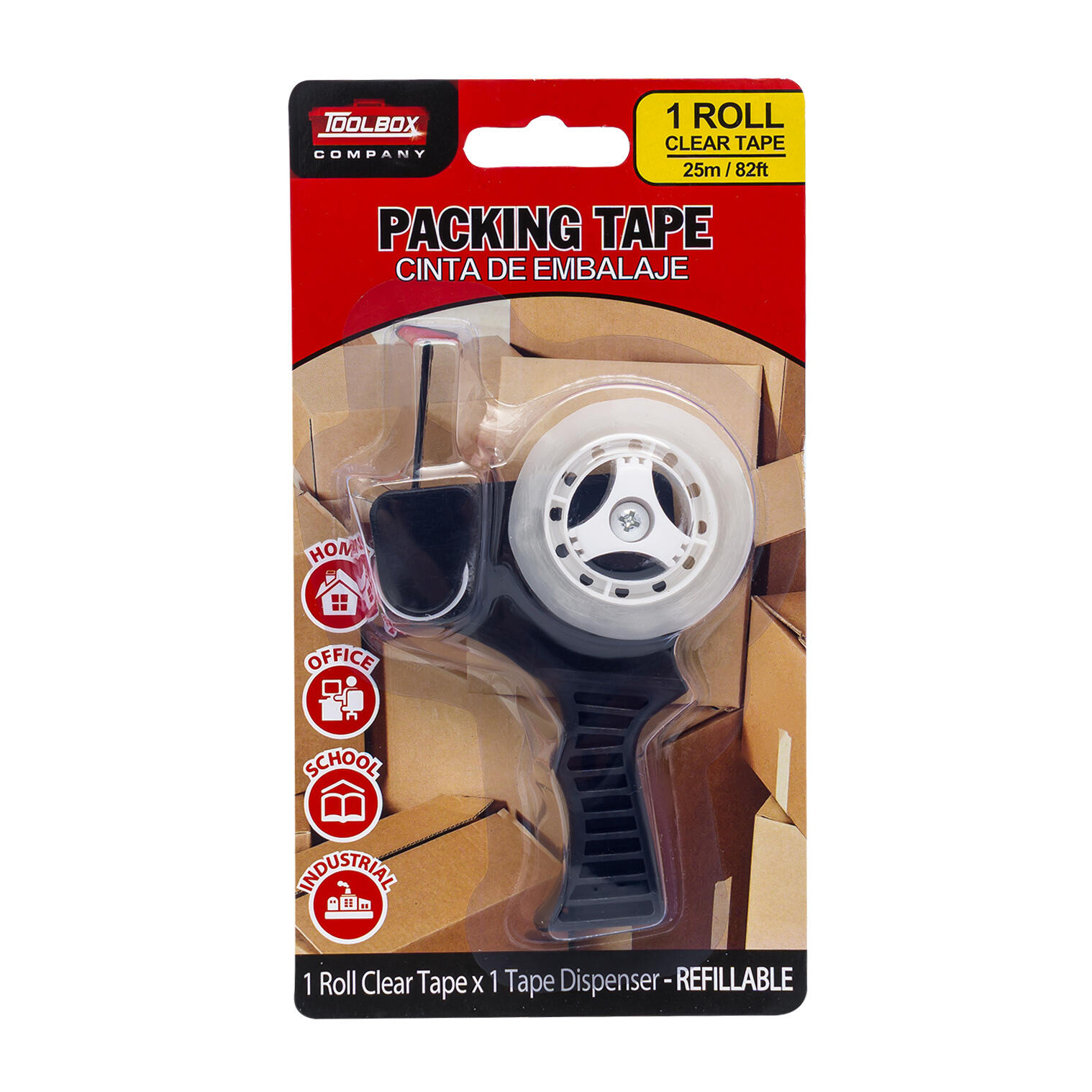 Wholesale Toolbox Company Packing Tape - 1 Roll Clear Tape - 25m/82ft ...