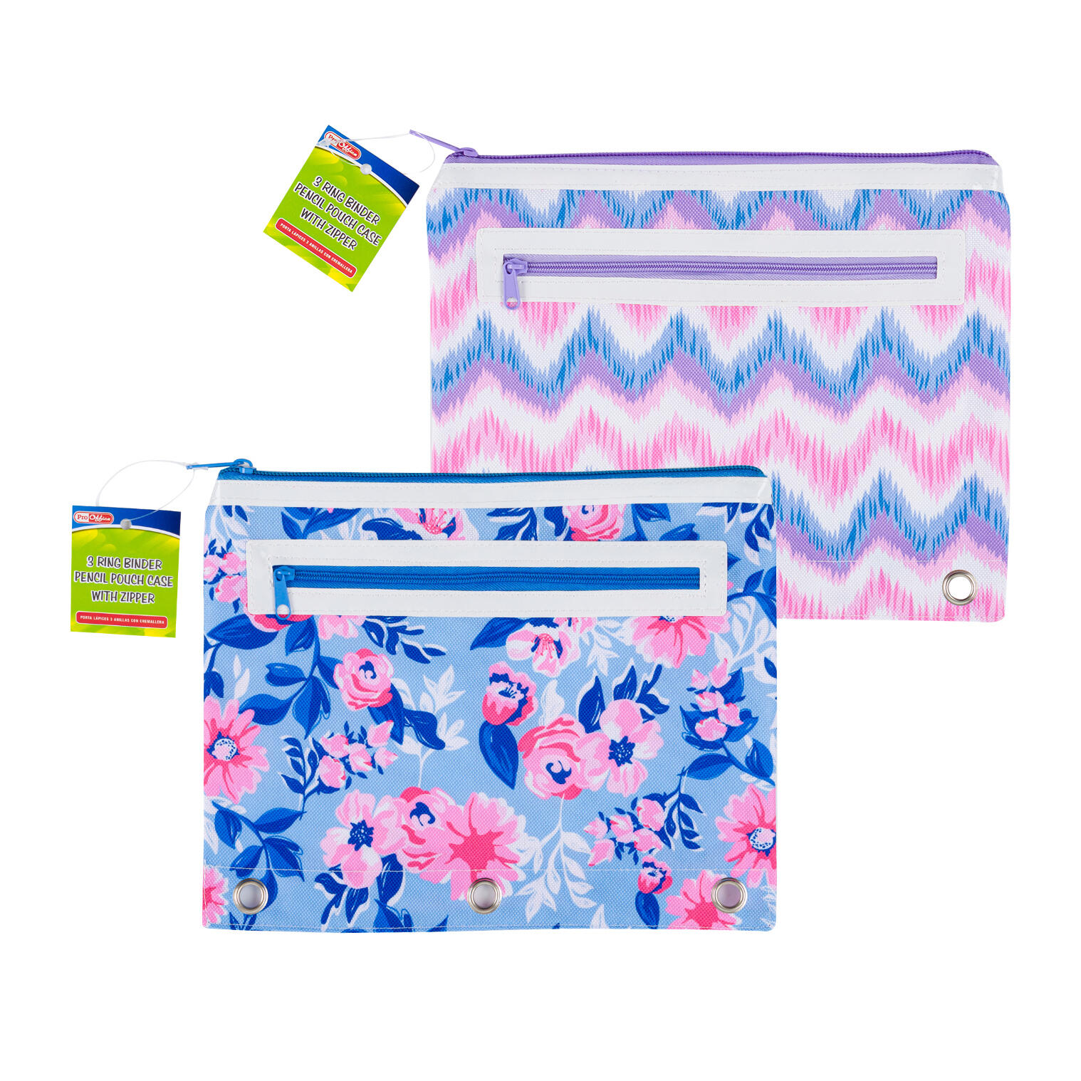 Wholesale Proffice 3 Ring Binder Pouch- 2 Assotments FLORAL/ABSTRACT