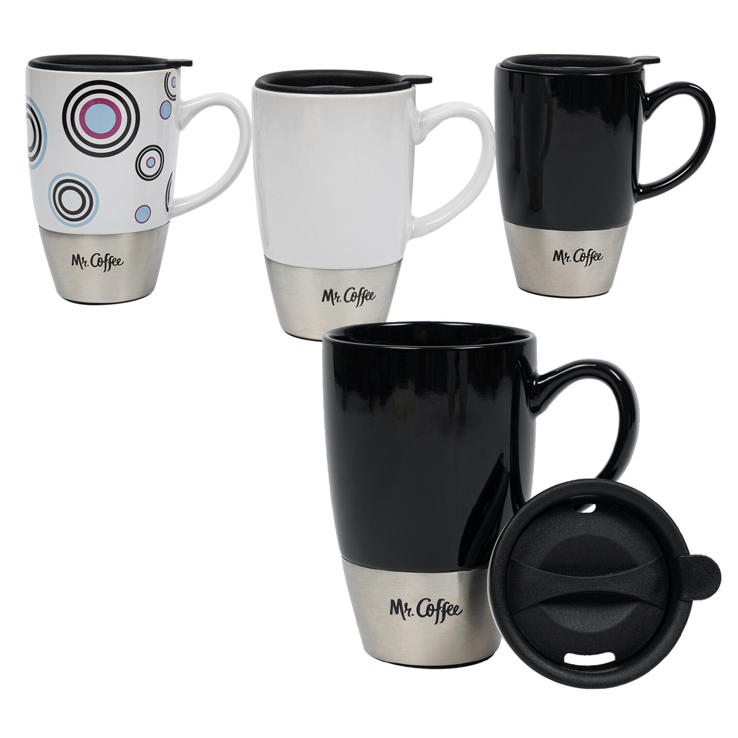 Wholesale Mr. Coffee 2pc Travel Mug W/ Lid- 15oz- 4 Assortments AST