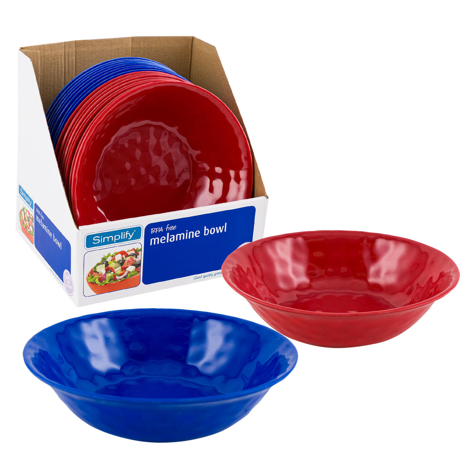 Wholesale BOWL,1pc MELAMINE ON PDQ | RED/BLUE | SKU: 81833