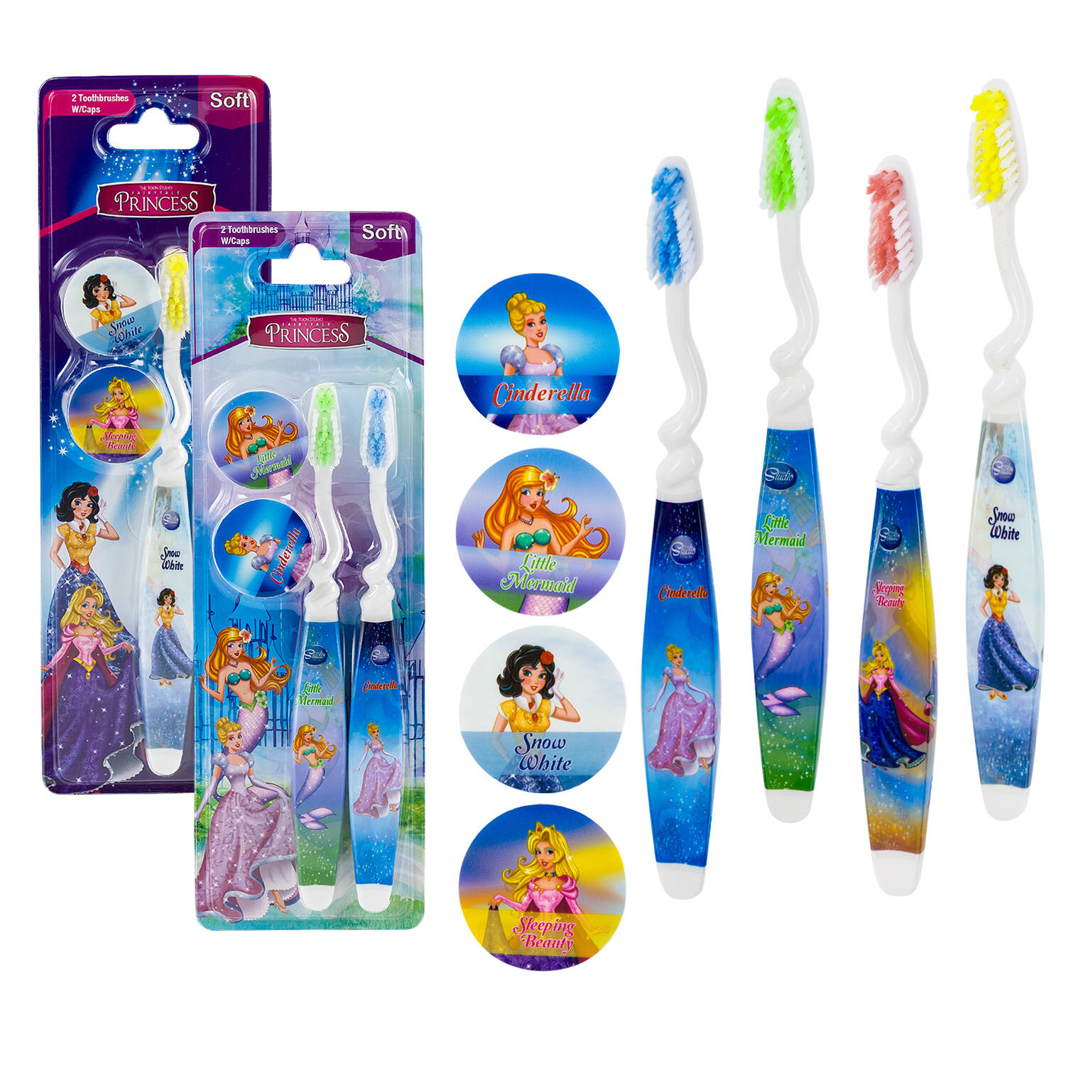 Wholesale The Toon Studio Fairytale Princess Kids Soft Toothbrush - 2 ...