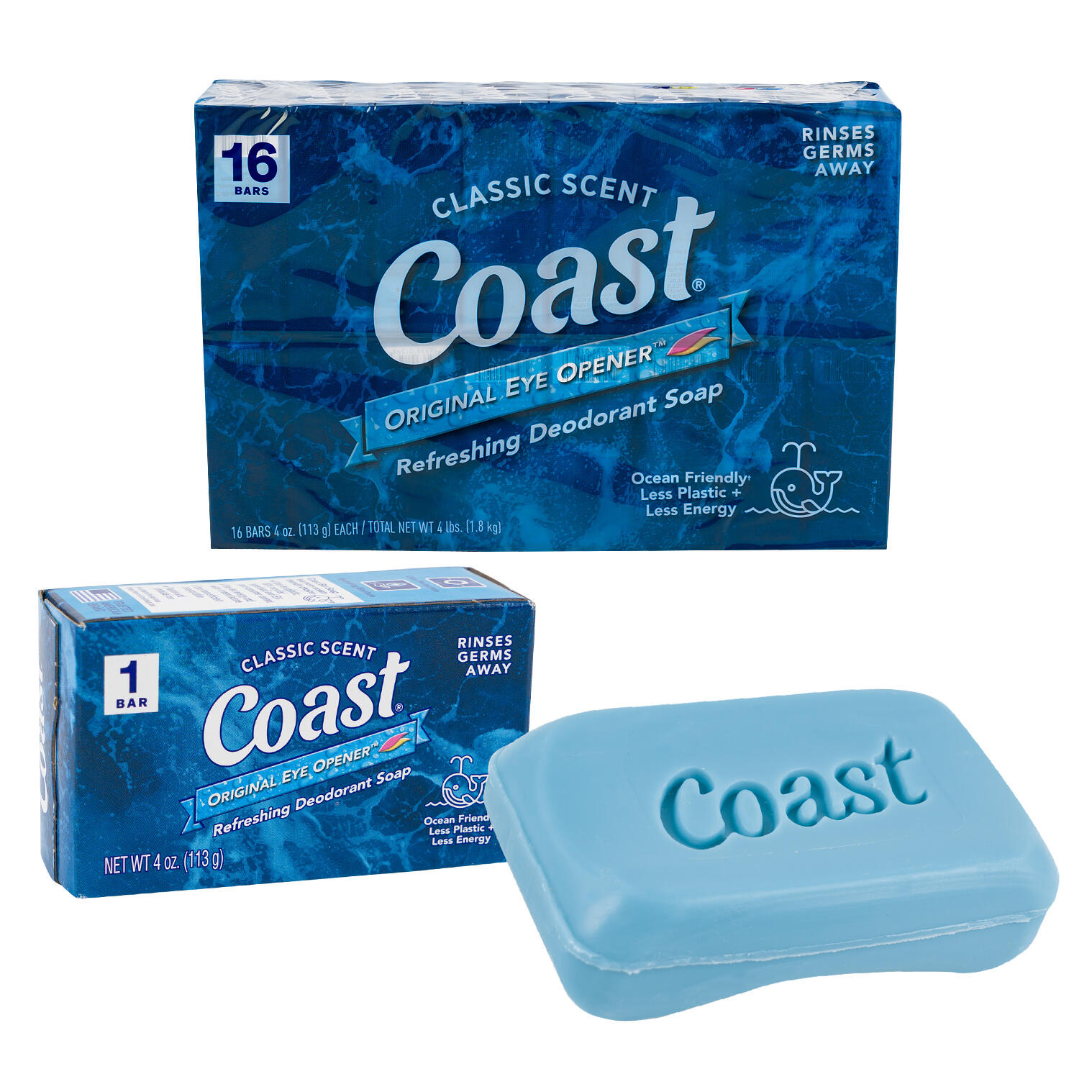 Wholesale COAST REFRESHING DEODORANT SOAP - 4OZ BAR SOAP 16 PACK CLASSIC SCENT 16pk