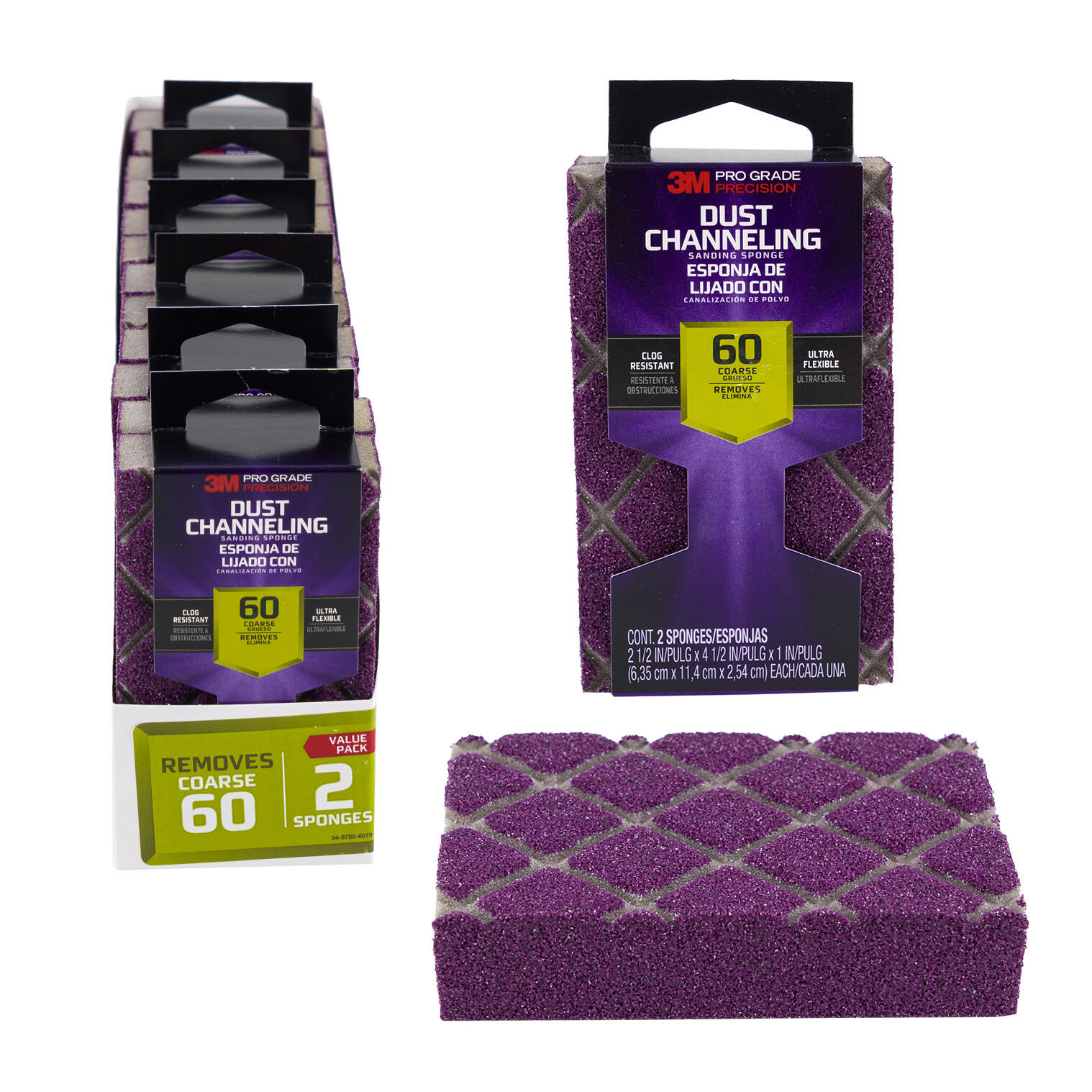 Wholesale 3M Pro Grade Precision Dust Channeling Sanding Sponge - 2 ...