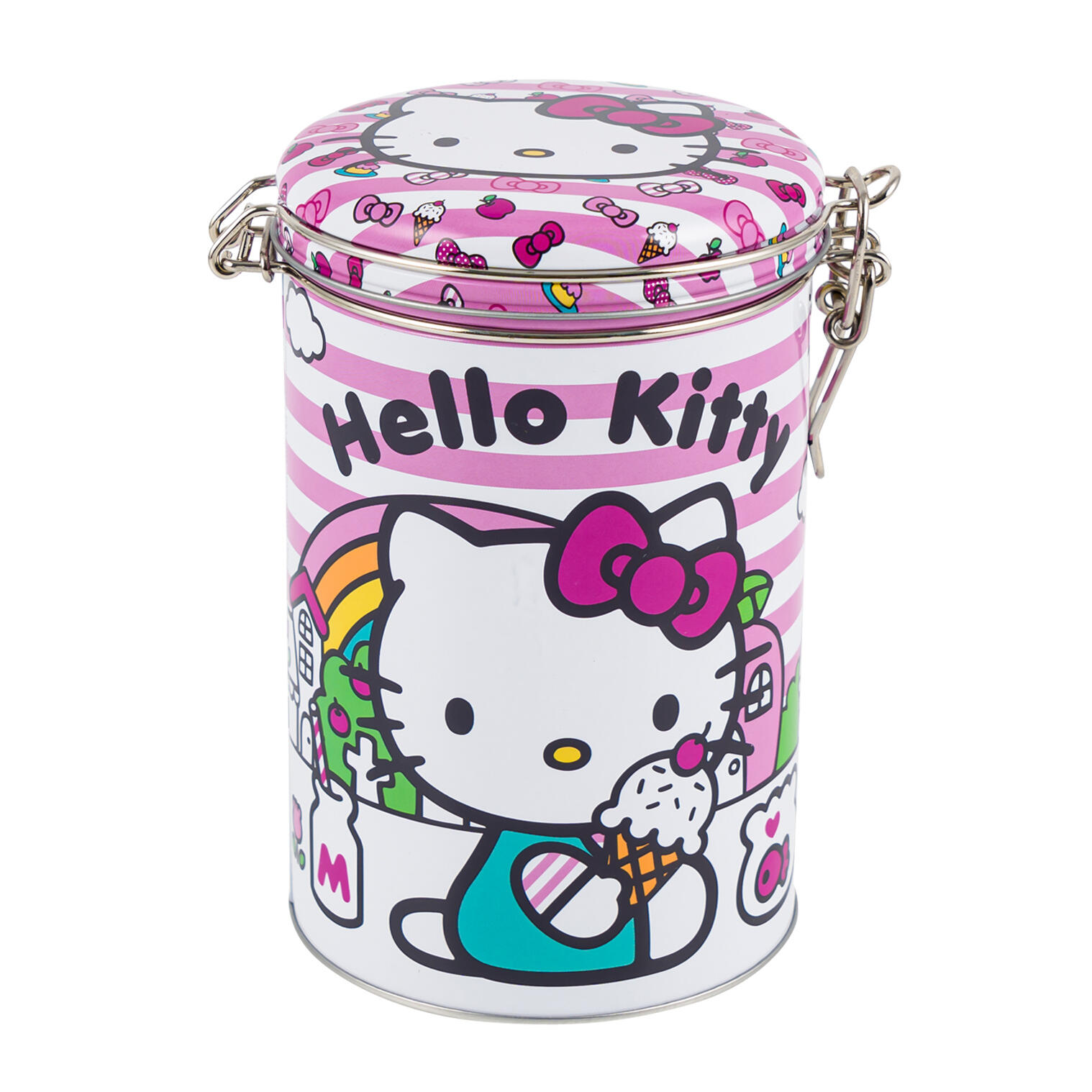 Wholesale The Tin Box Company Hello Kitty Pink and White Round Lock Top ...