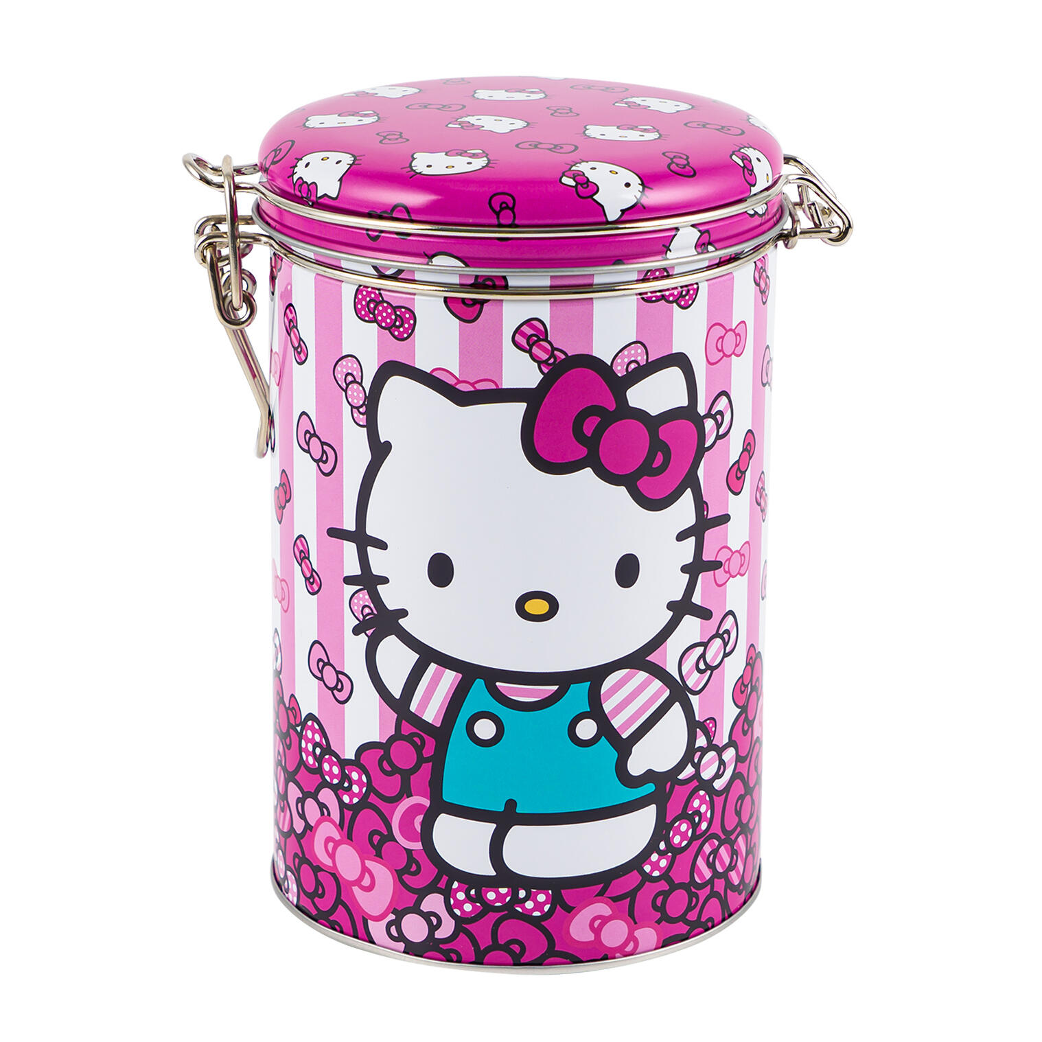 Wholesale The Tin Box Company Hello Kitty Pink Round Lock Top Canister ...