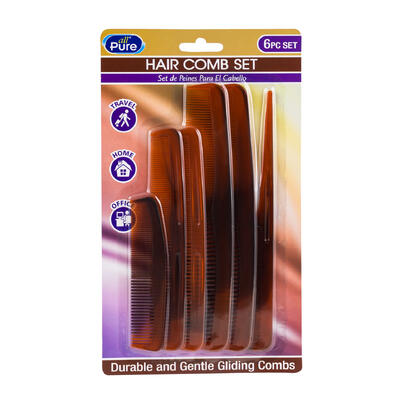 Wholesale HAIR COMB SET,6pc PLASTIC