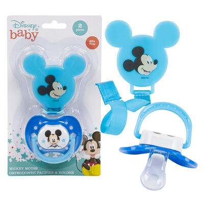 Wholesale PACIFIER,W/CLIP MICKEYMOUSE BL BLUE/MULTICOLOR