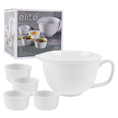 Wholesale GIBSON ELITE 5PC WHITE MIXING BOWL SET | WHITE | SKU: 83130