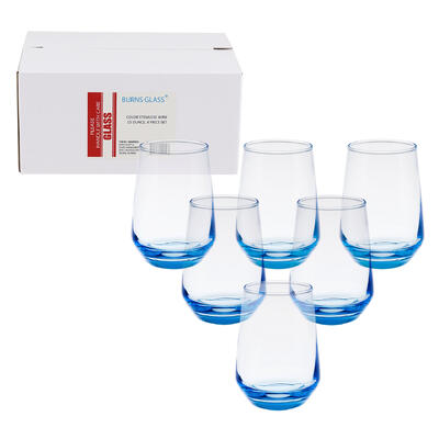 Wholesale GLASS SET,6pk 13oz AZURE BLUE | AZURE BLUE | SKU: 87741