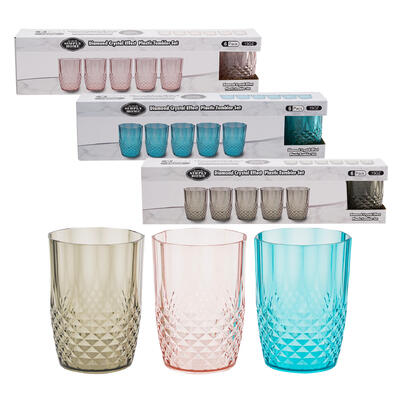 Wholesale Simply Home Diamond Crystal Effect Plastic Tumbler Set 15oz ...